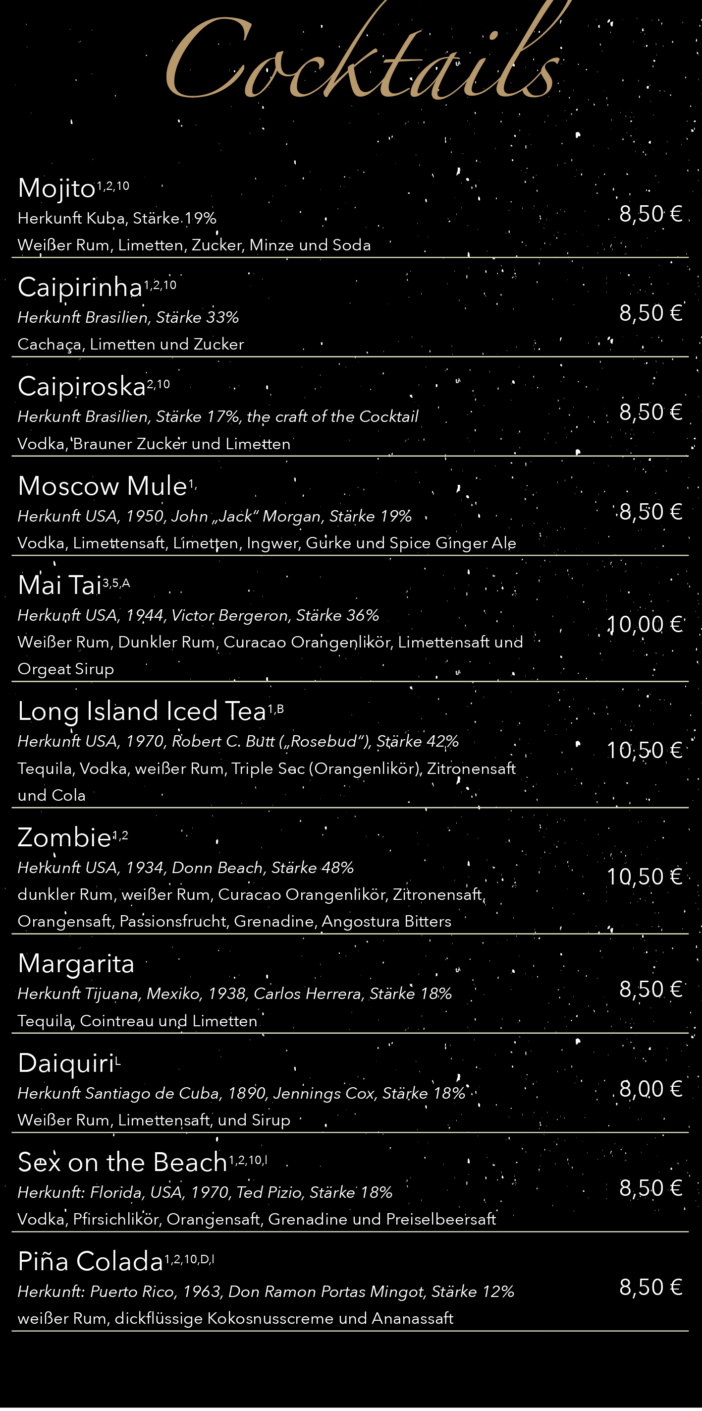 Getränkekarte - high5