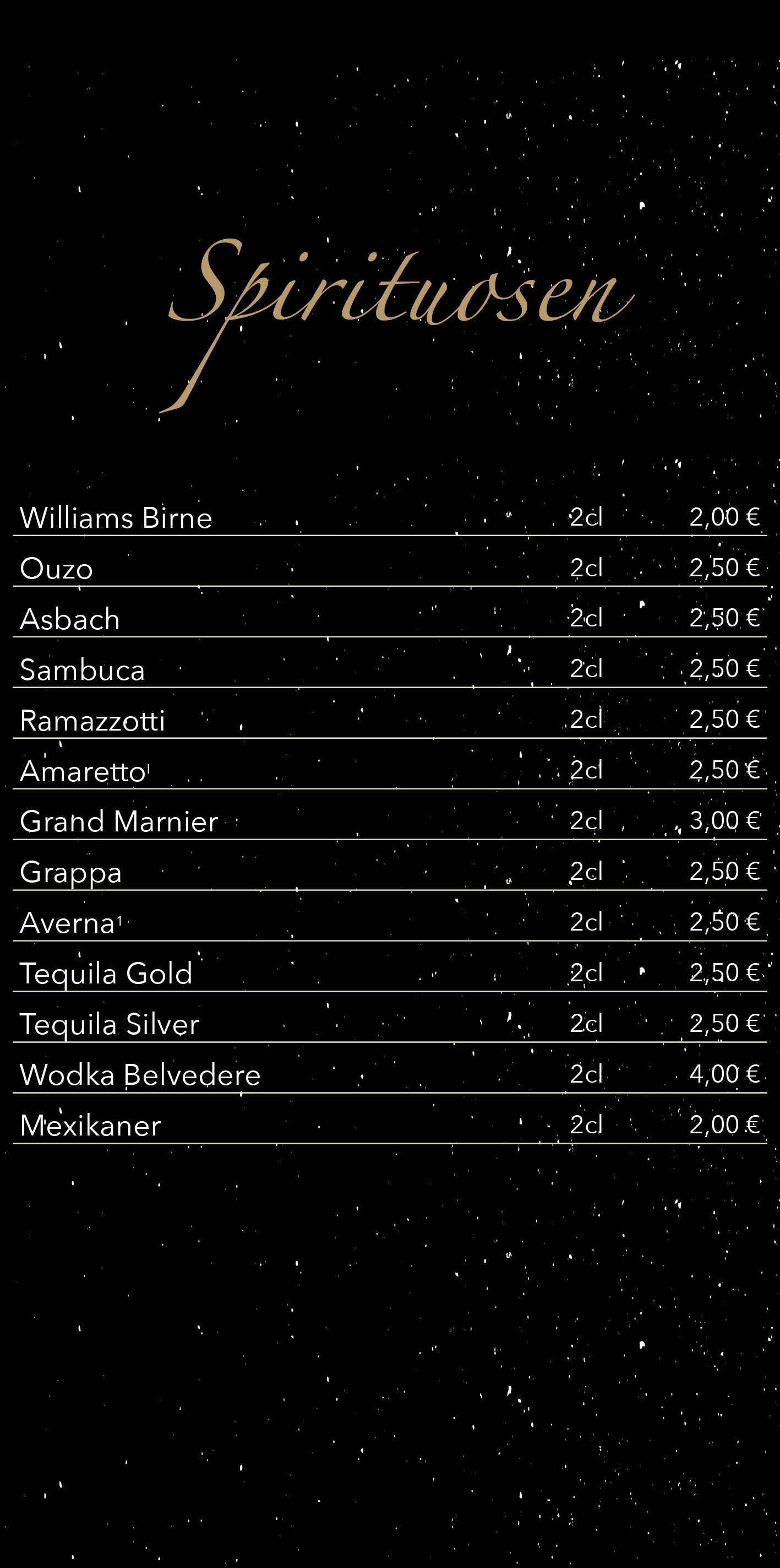 Getränkekarte - high5